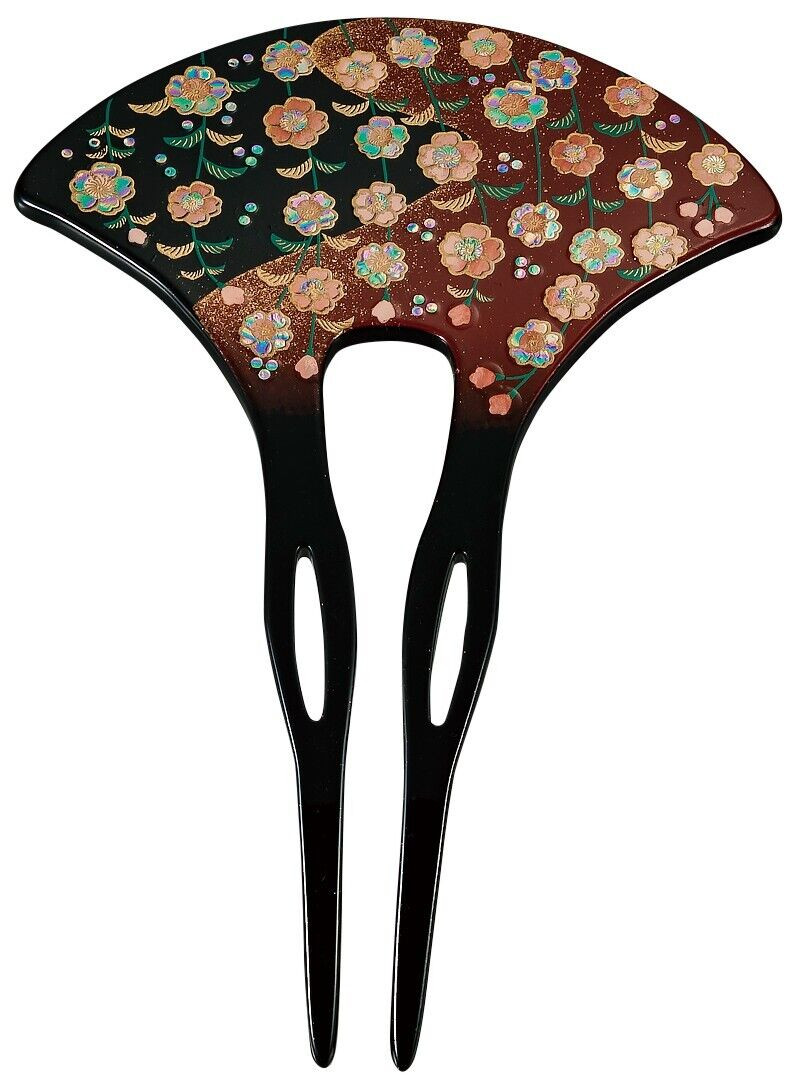 Japanese Lacquer Geisha Kanzashi comb Kimono Traditional Hairpin Kyoto ...