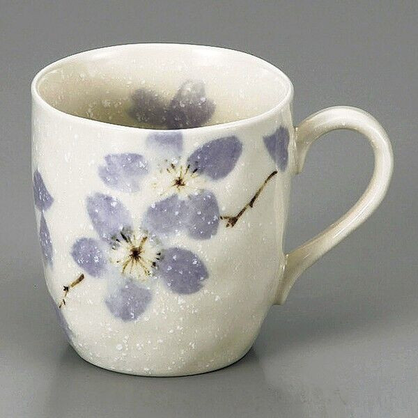 Mino ware Japanese pottery Mug Coffee Tea cup Miyama Cherry blue Sakura ...