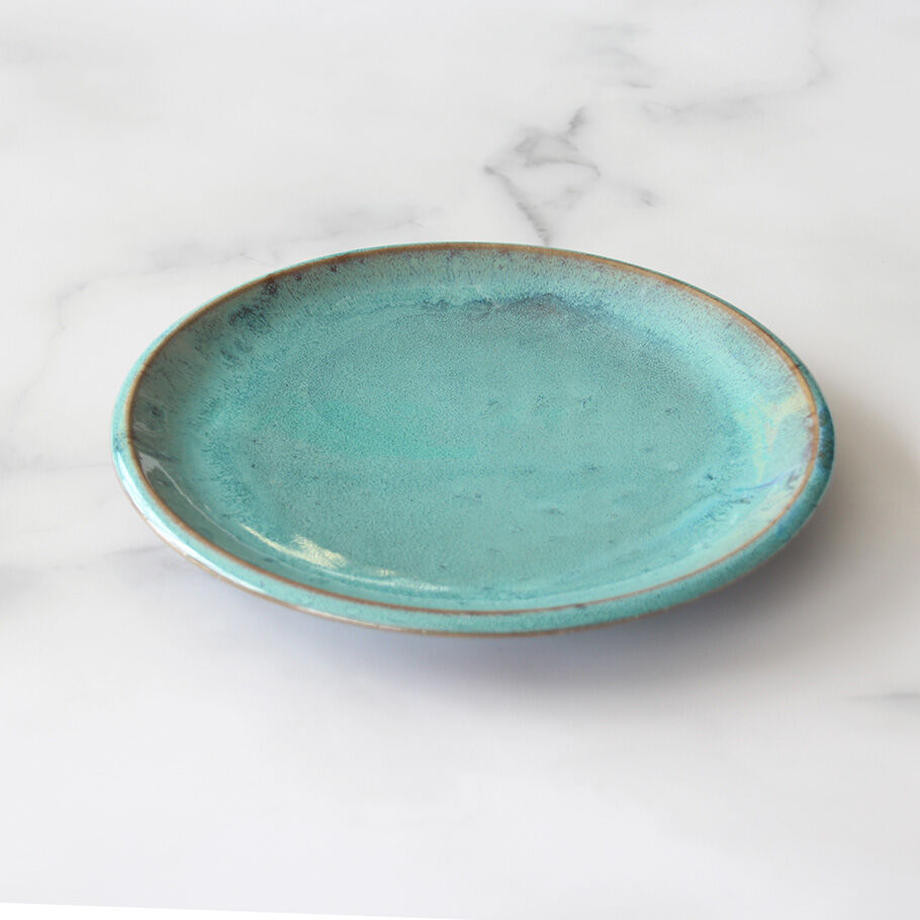 Hagi ware Japanese pottery plate set of 2 Japan Stella Green glaze ...