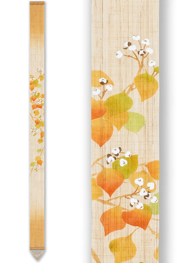 Kyoto Tapestry Wall Hanging Handpainted Linen Chinese tallow Autumn Japan