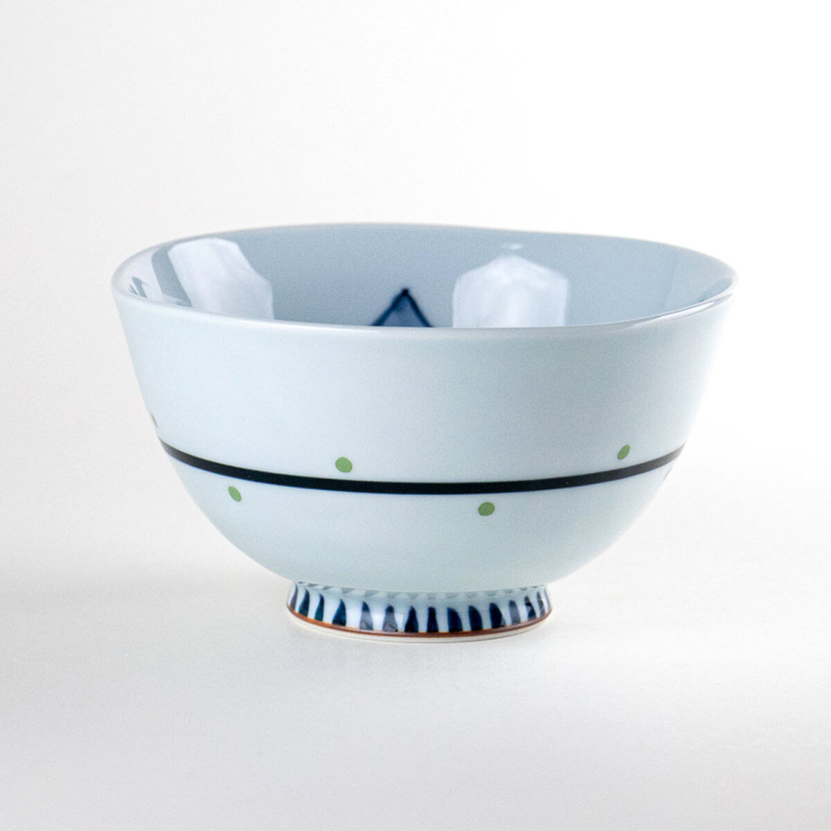 Arita ware Gohan Chawan Japanese Rice bowl Fukuro Handpaint Blue Japan