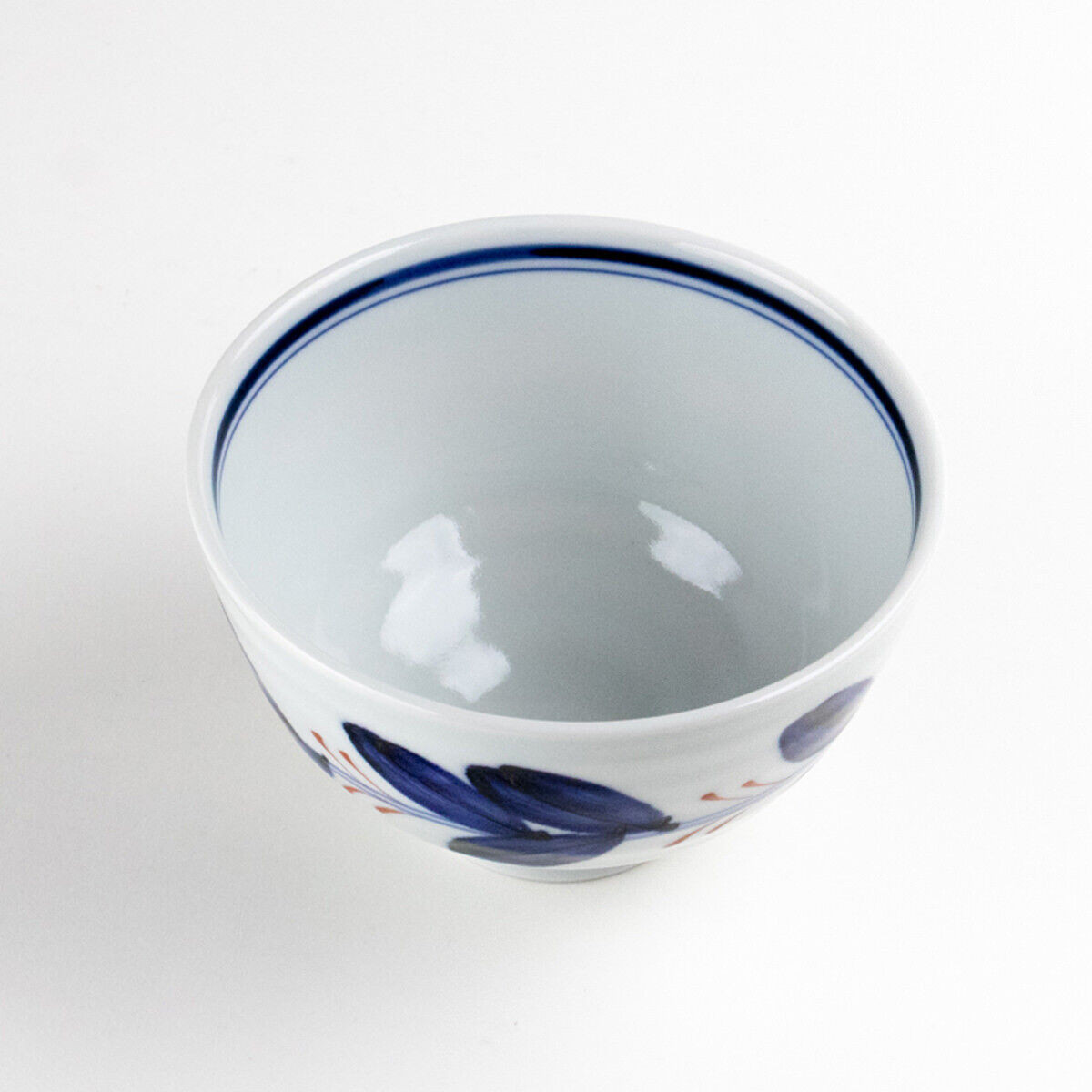 Arita ware Gohan Chawan Japanese Rice bowl Leaf pattern Blue Red ...
