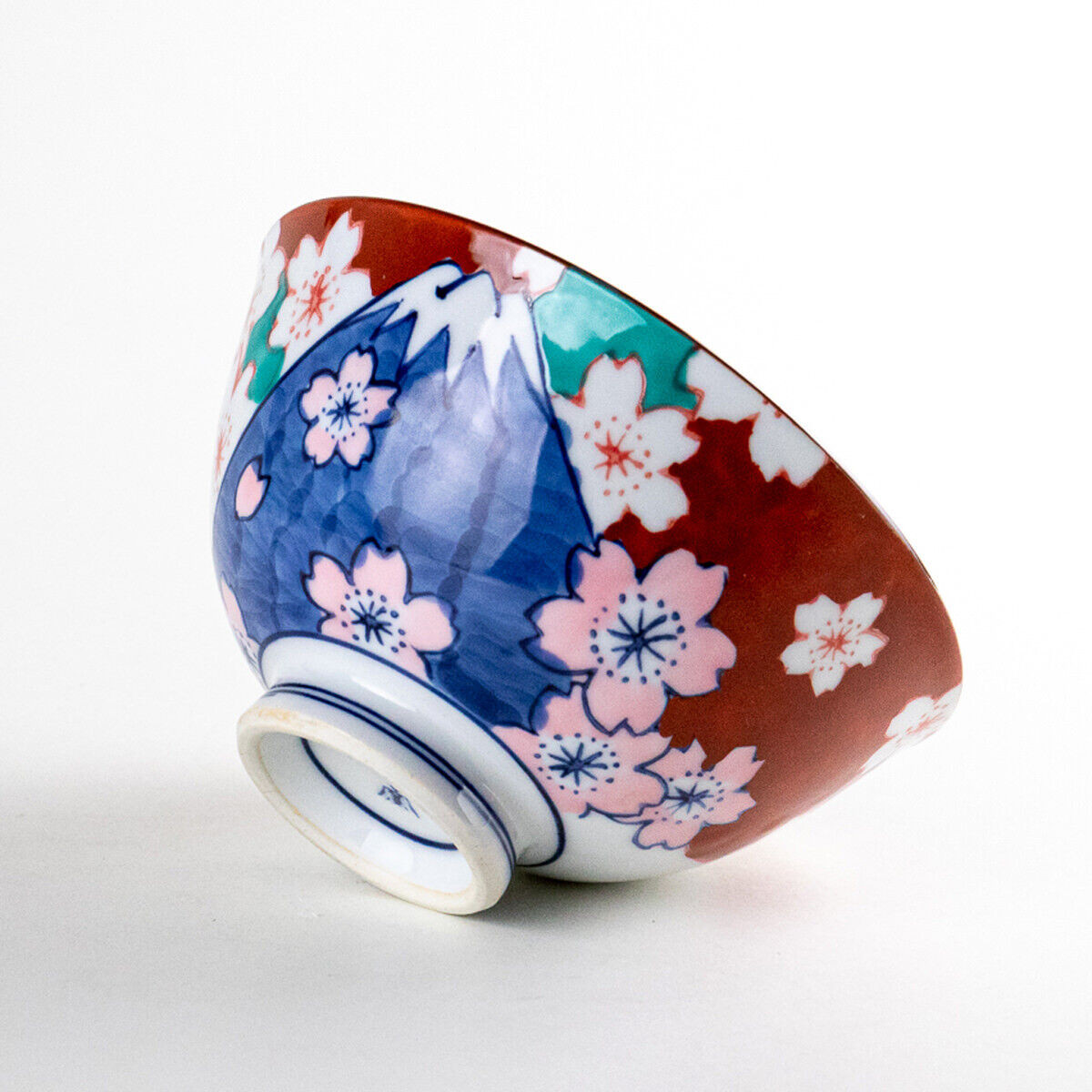 Arita ware Gohan Chawan Japanese Rice bowl Nabeshima style Blue Fuji Japan