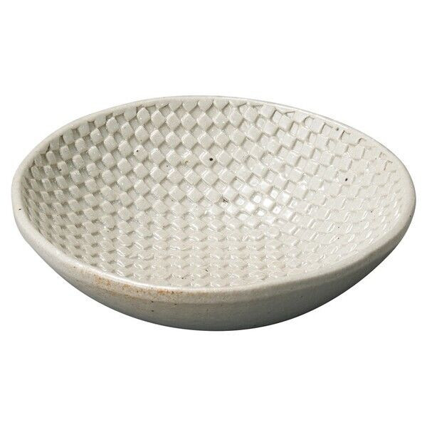 Shigaraki yaki ware Japanese pottery Roundish bowl Hachi Mosaic white japan
