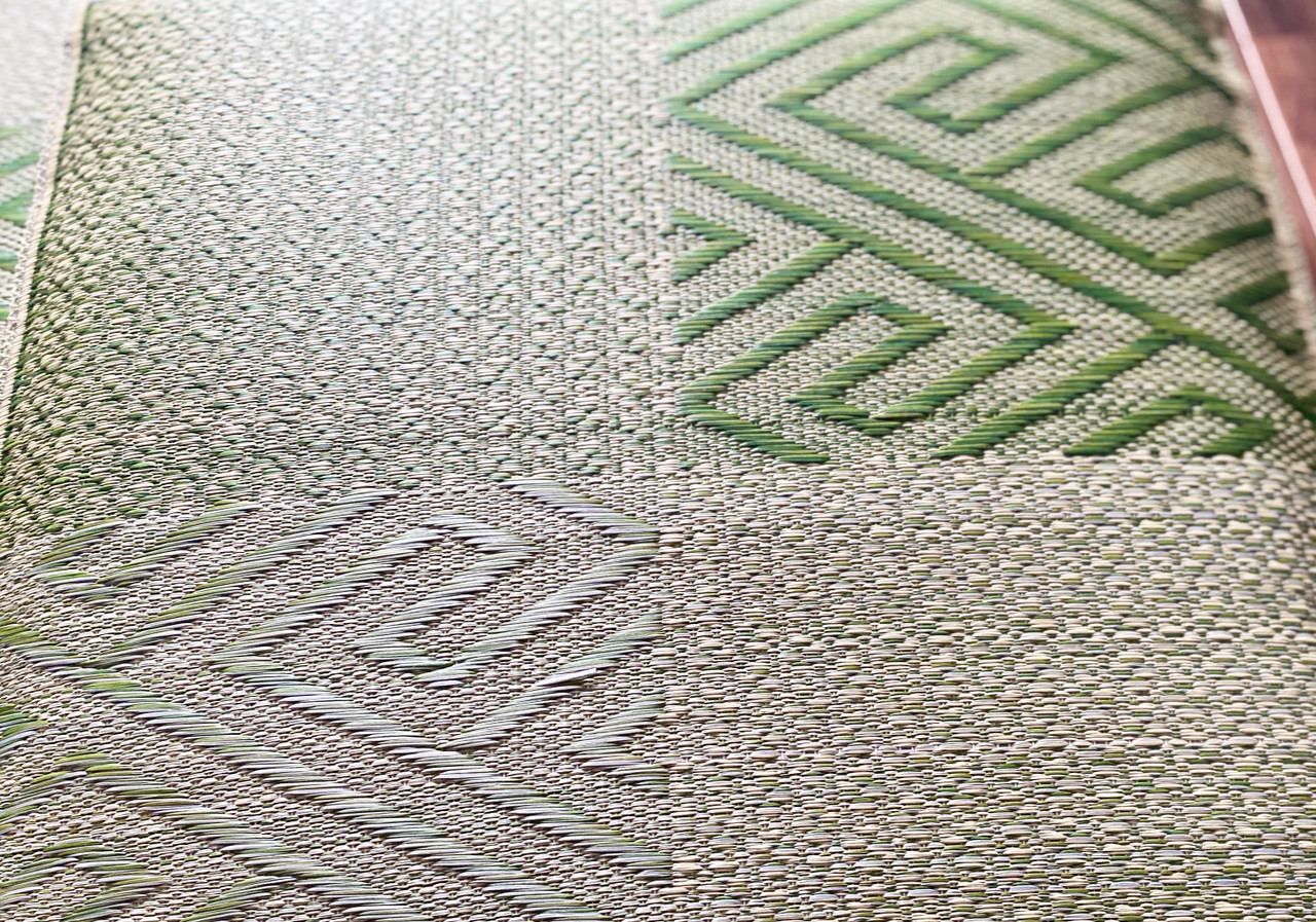 Igusa Zabuton Japanese rush cushion set of 2 Gofu pattern Green 55x55cm ...