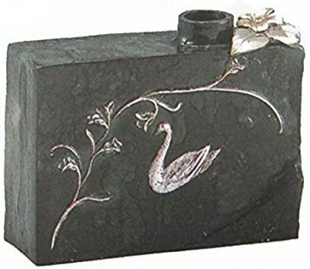 Kaki Japanese Flower pot Takaoka Metalcraft Takashi Omori Swan motif Japan