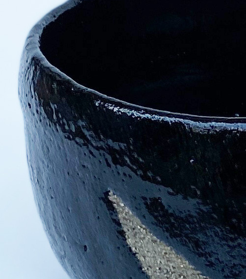 Kyo Kiyomizu yaki ware Japanese Kuro Raku matcha bowl Nonko Seven ...