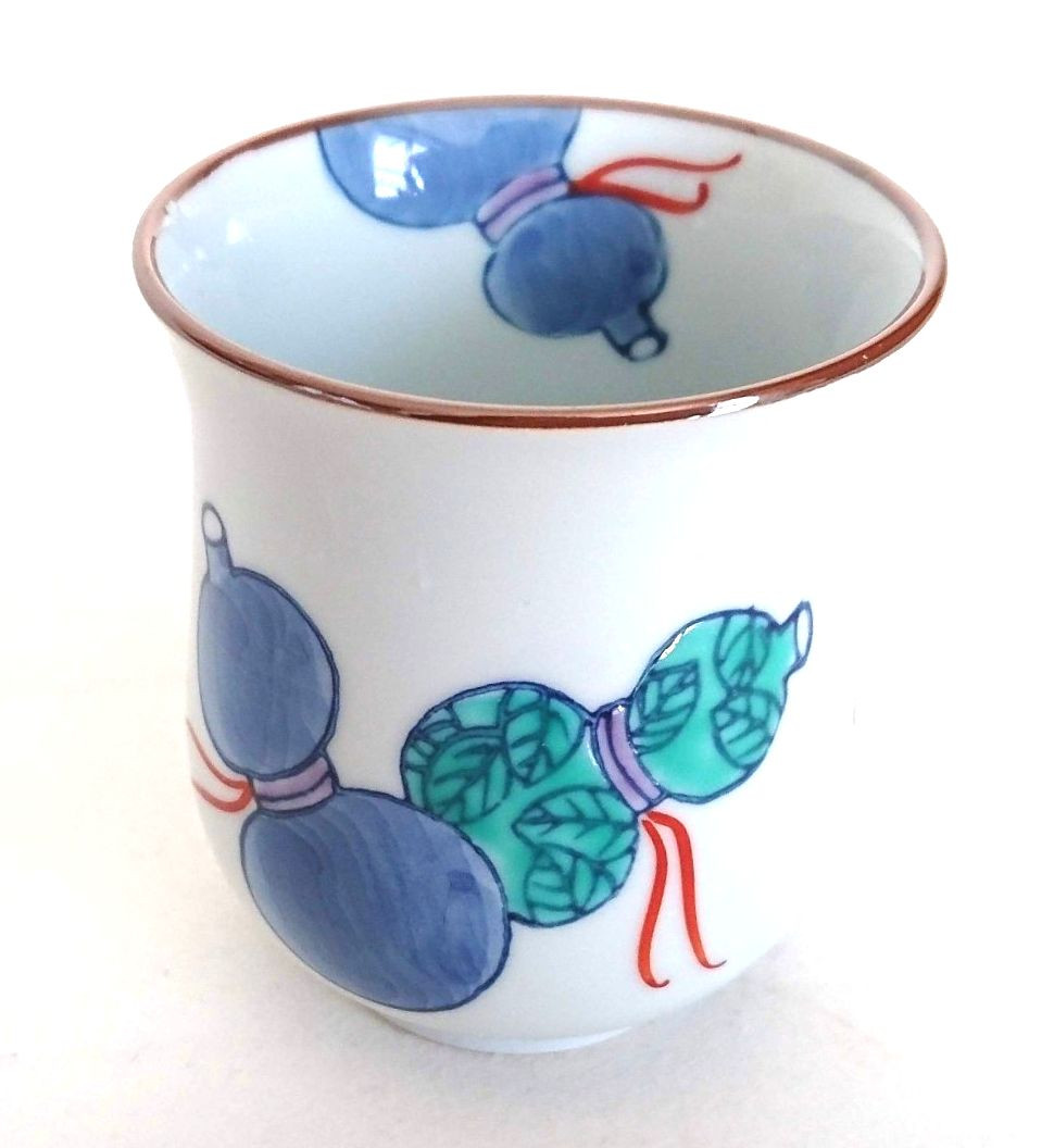 Yunomi Arita porcelain Japanese tea cup Nabeshima Imari Gourd