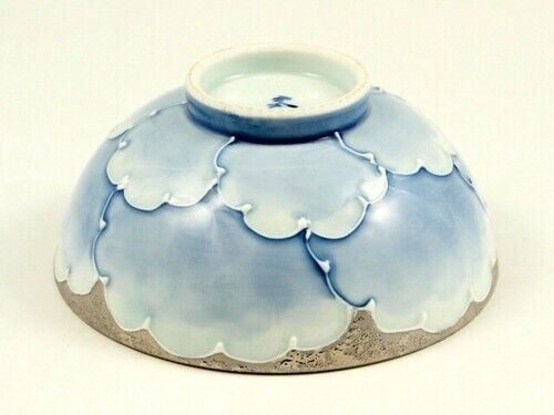 Pair Arita yaki porcelain Japanese Rice bowl Gohan Gold Platinum Botan ...