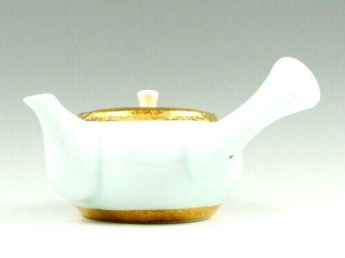 Arita yaki Porcelain Warp Sencha Yunomi Kyusu Tea Pot Cup Kinsai Gold 6set
