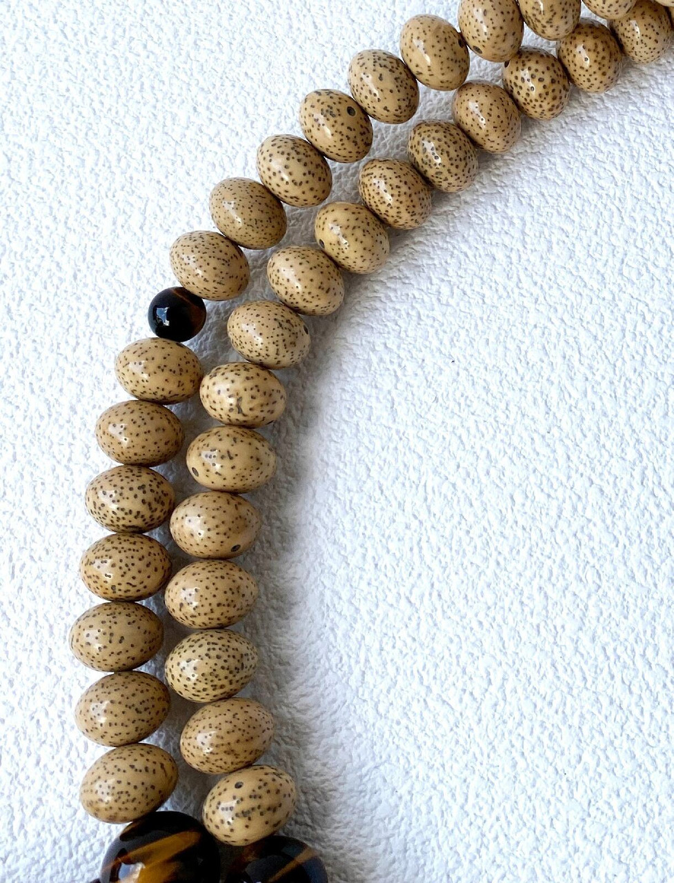 Big Kyoto Juzu Japanese Buddhist Mala Zen Rinzai Oval Seigetsu Linden ...