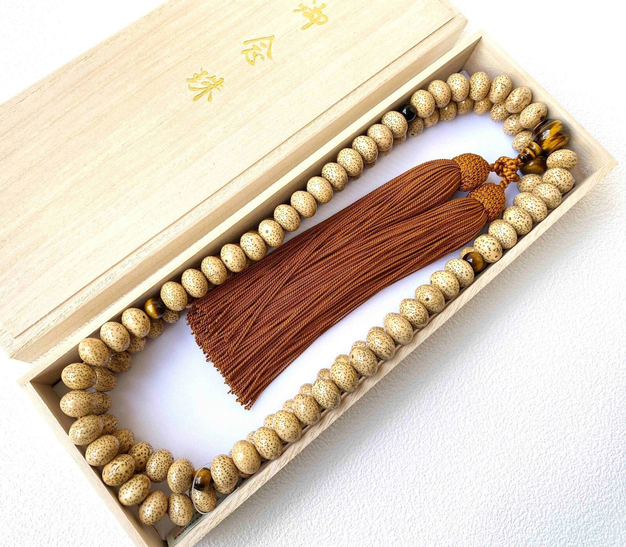 Big Kyoto Juzu Japanese Buddhist Mala Zen Rinzai Oval Seigetsu Linden ...