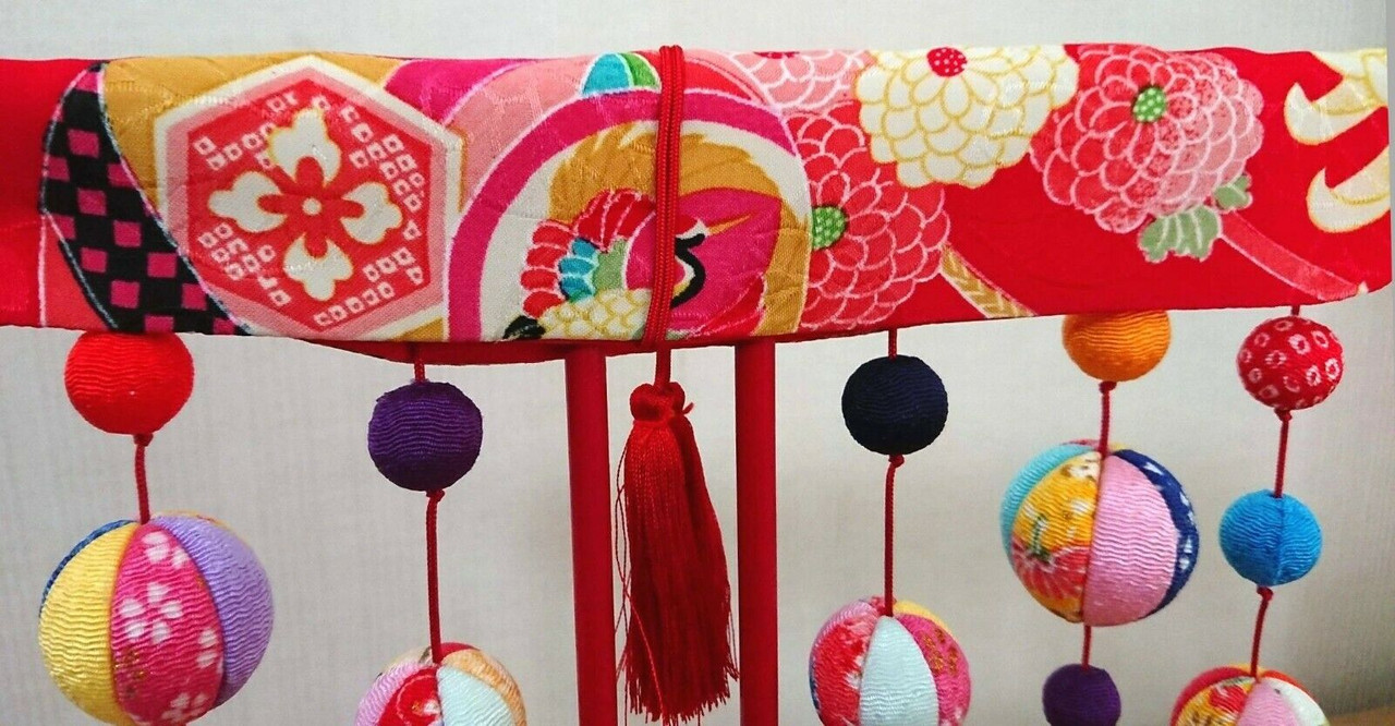 Kicyo screen Japanese traditional doll Chirimen crape Hand craf From ...