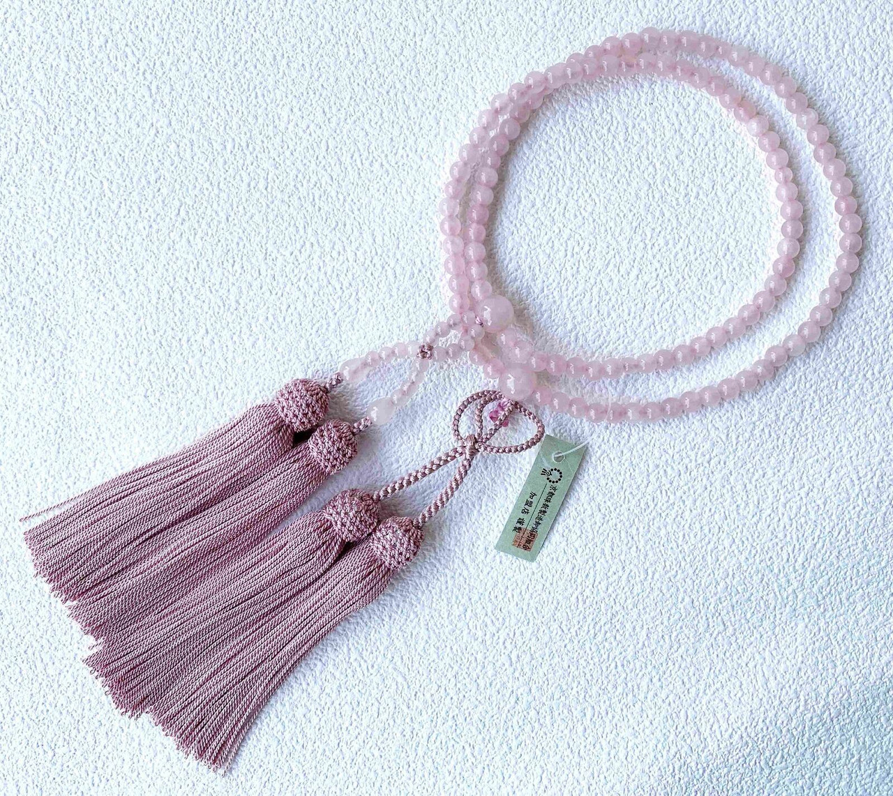 Kyoto Juzu Japanese Buddhist Mala Bracelet Jodo-shinshu Ladies RoseQuartz