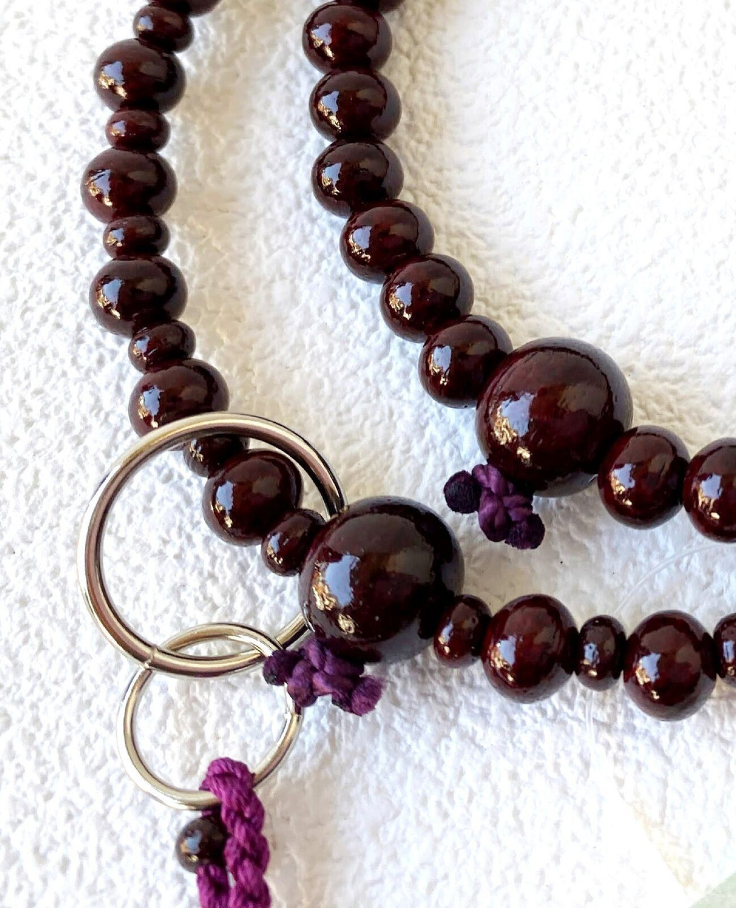 Kyoto Juzu Japanese Buddhist Mala Bracelet Jodo-shu Polish Shitan Rosewood