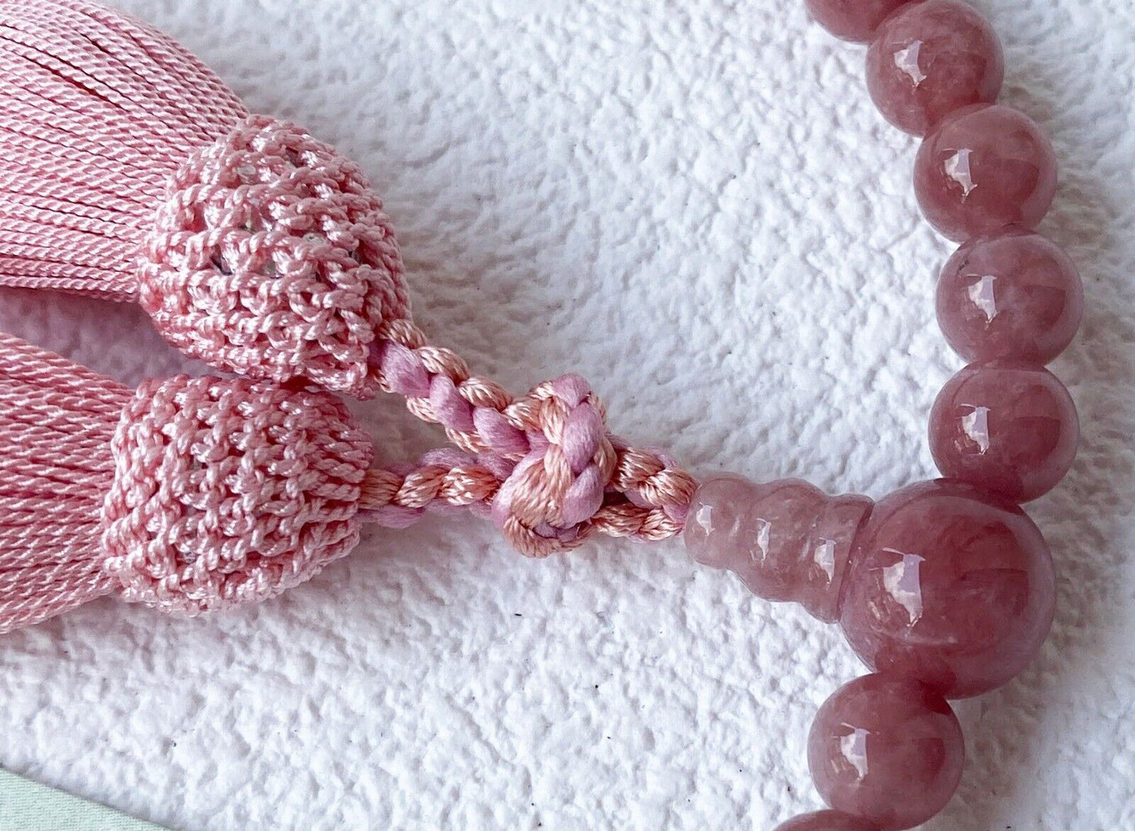 Buddhist Rosary Mala Juzu Prayer beads Japan Kyoto Strawberryquartz ...