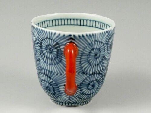 Arita yaki ware Japanese Coffee Mug cup Tako Karakusa arabesuku Red