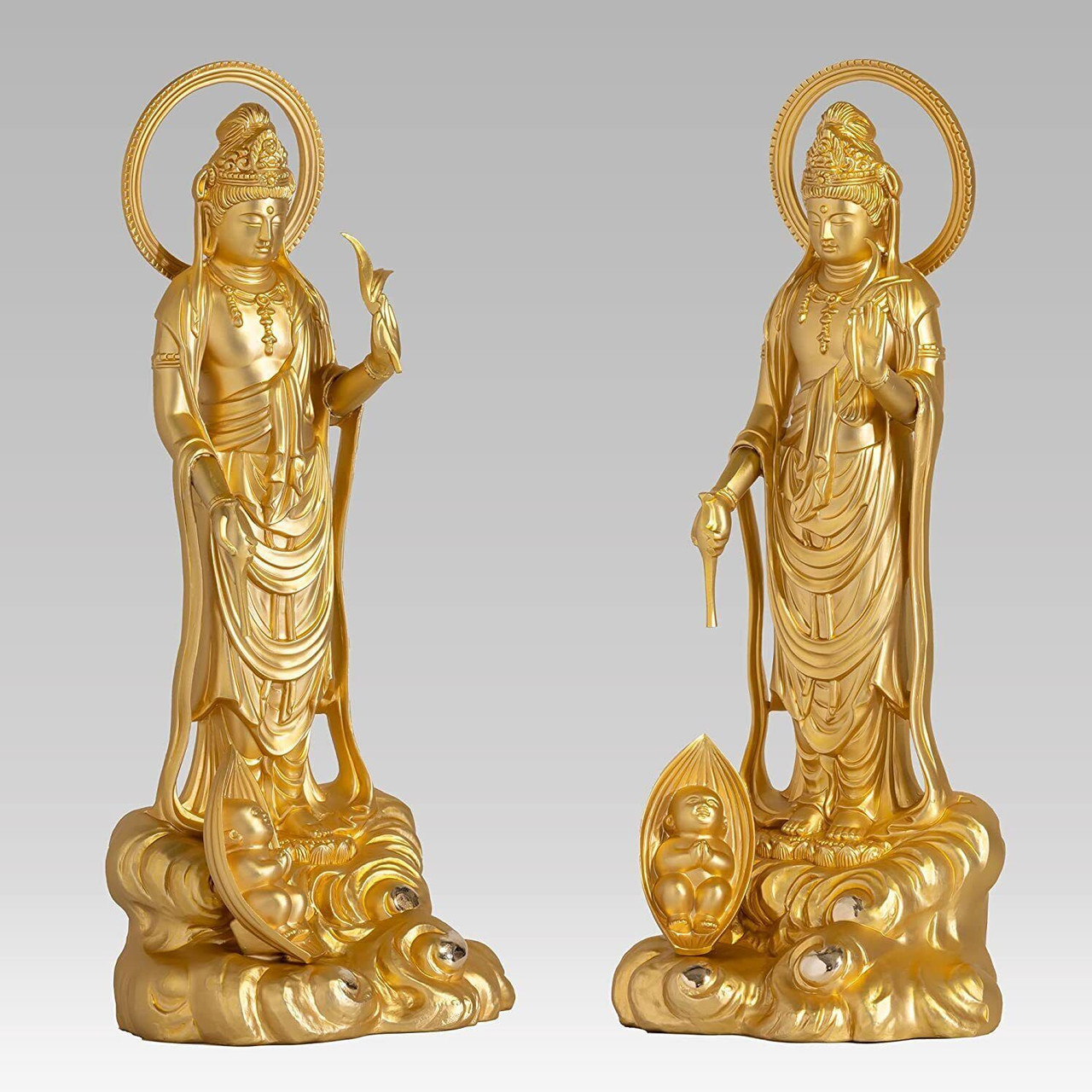Avalokiteshvara Jibo Kannon Bosatsu Buddhist Takaoka craft Gilt 20cm