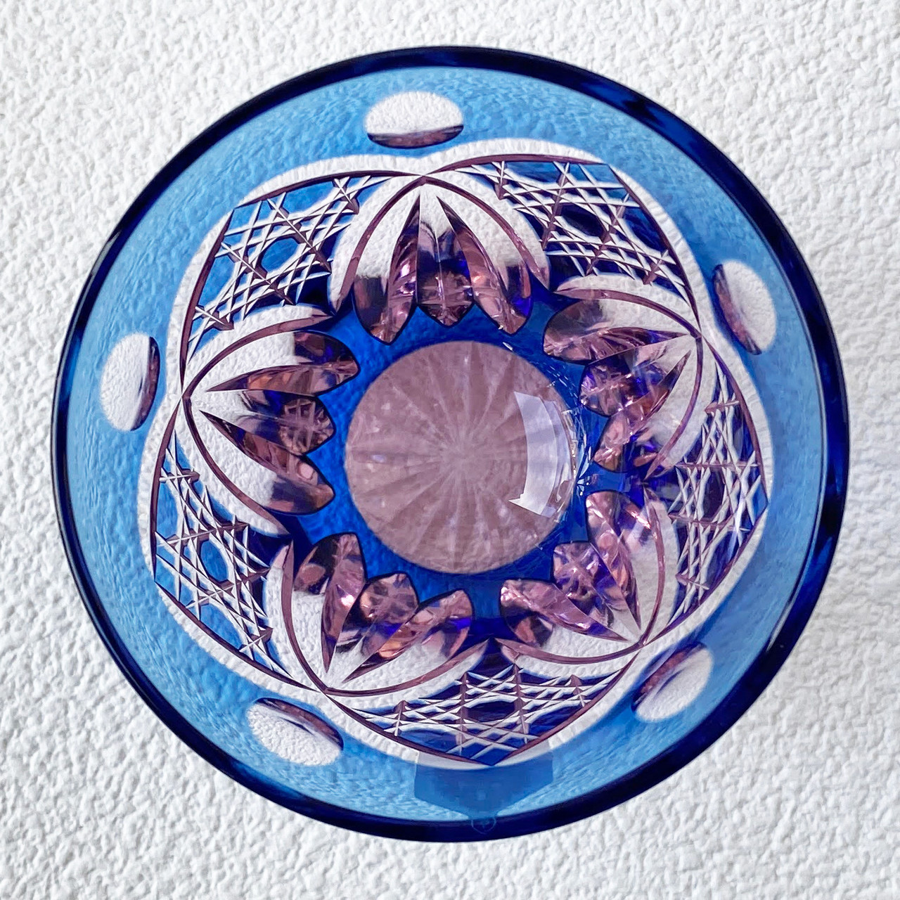 Edo Kiriko Guinommi Ochoko Japanese glass Sake cup Hakkaku Kagome Made ...