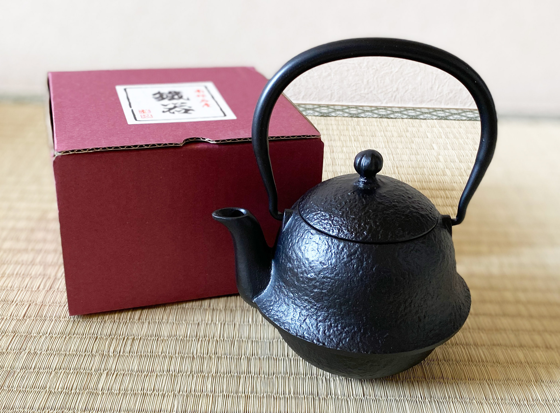 Tetsubin Nanbu Cast Iron kettle Kyusu tea pot 600ml Voronoi pattern Japan