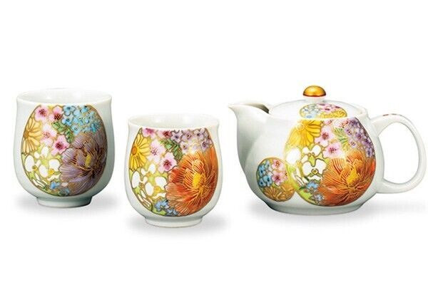 Yunomi Kyusu set Kutani yaki ware Japanese green tea cup pot set Blue ...
