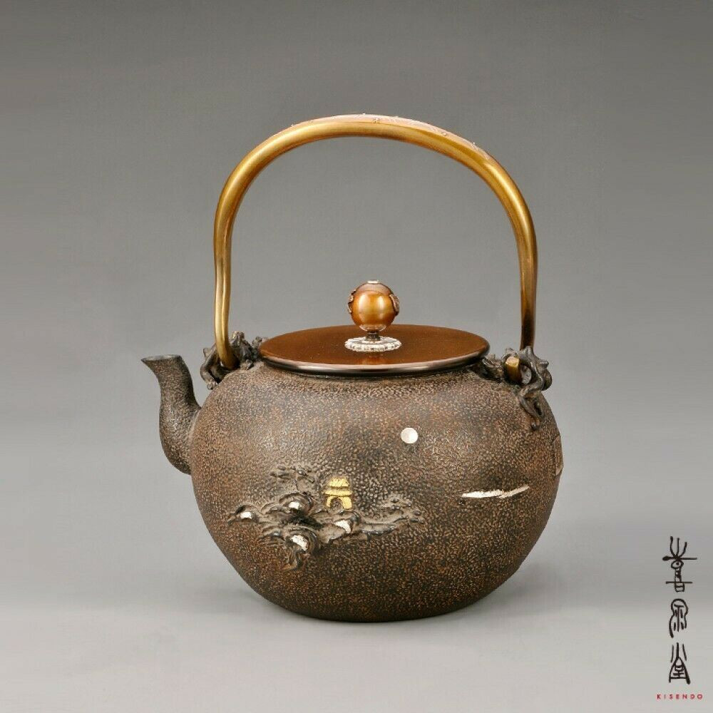 Takaoka Tetsubin Japanese Iron Tea Kettle Pot The Seven Sages Motif ...