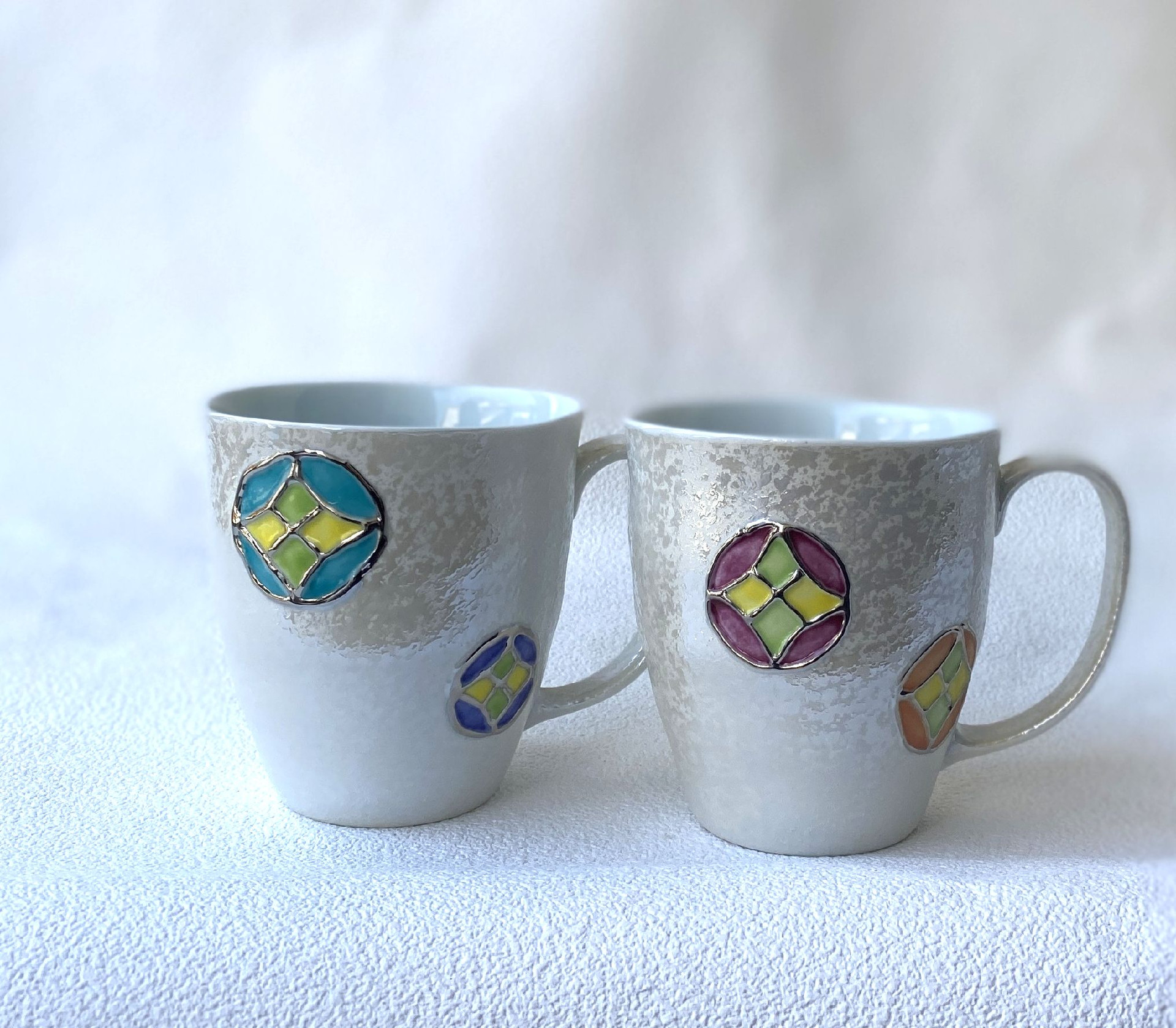Pair Arita yaki ware Japanese Coffee Mug cup Sometsuke Blue Grape ...