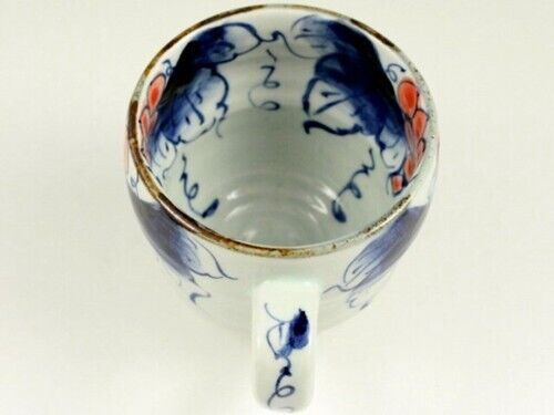 Pair Arita yaki ware Japanese Coffee Mug cup Sometsuke Blue Grape ...