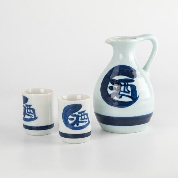 Mino ware Japan Cold Sake cup bottle set of 3 Guinomi TokkuriYurari 1go