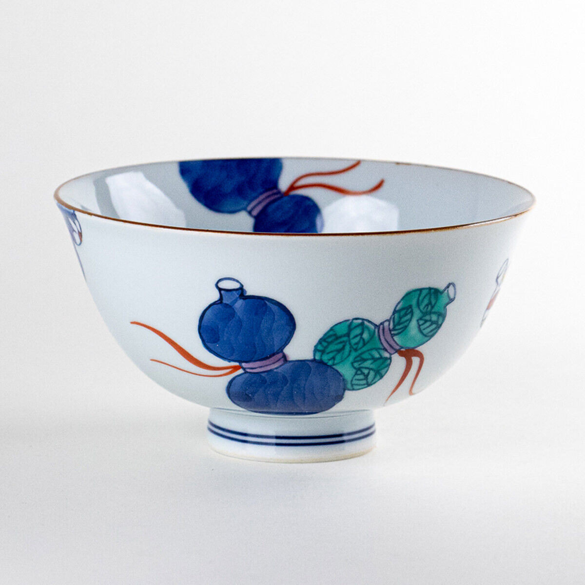 Arita ware Gohan Chawan Japanese Rice bowl Nabeshima style Blue Fuji Japan