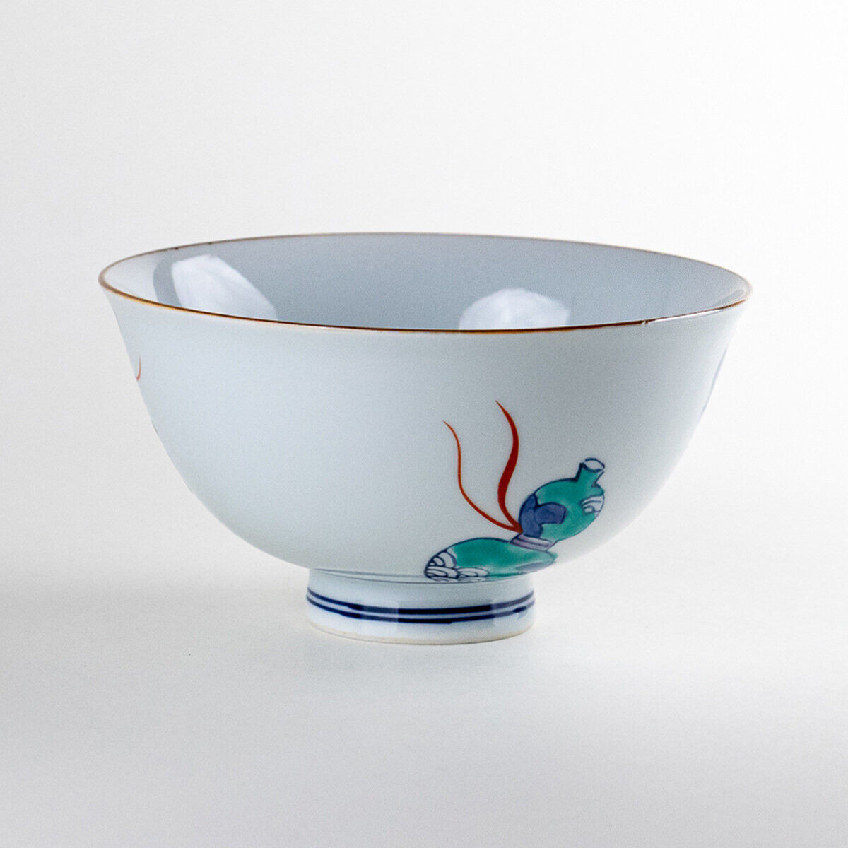 Arita ware Gohan Chawan Japanese Rice bowl Nabeshima style Blue Fuji Japan