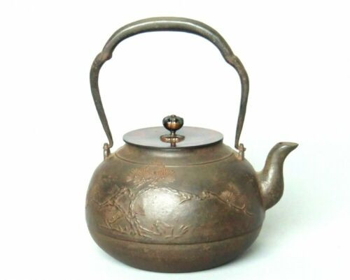 Takaoka Tetsubin Japanese Iron Tea Kettle Pot The Seven Sages Motif ...