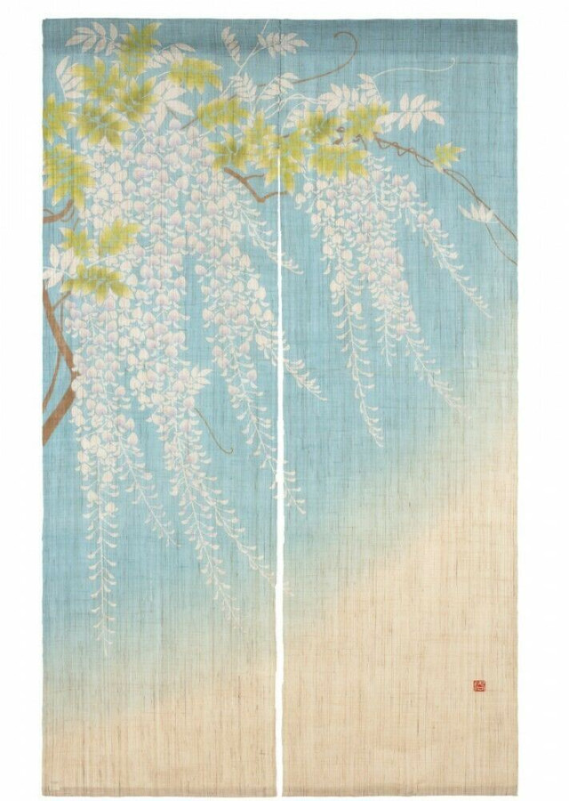 Kyoto Noren Japanese Hanging Door Curtain Linen 88*150 Chijimi weven ...
