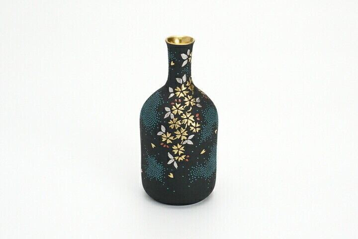 Kutani yaki porcelain Japanese Flower pot Platinum mori Weeping cherry ...