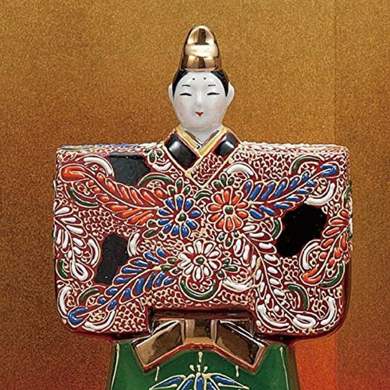 Exllent Hina ningyo doll Kutani porcelain Mori technic High drawing ...