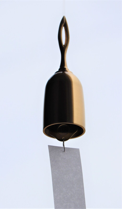 Furin Japanese Wind Bell Chime Takaoka metal craftBrass ,Gold Nousaku Japan
