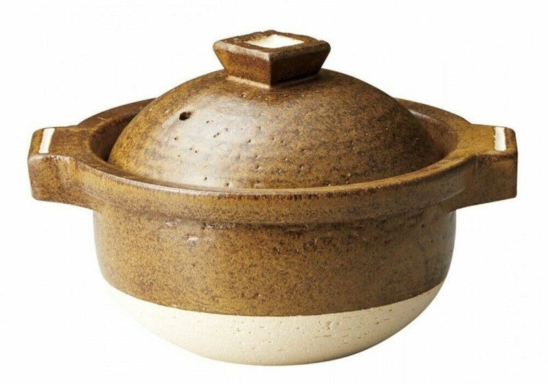 Shigaraki yaki Ceramic Rice Cooker DONABE Japanese Earthen Pot Clay Pot 3go