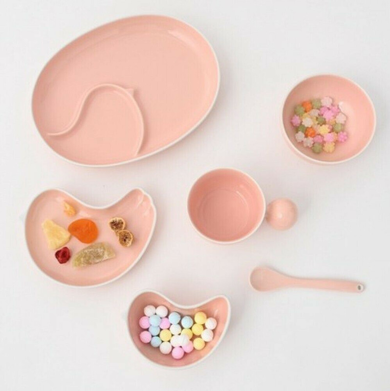 PiPi Hakusan porcelain Arita Hasami yaki ware Pink Lunch Plate dish Japan