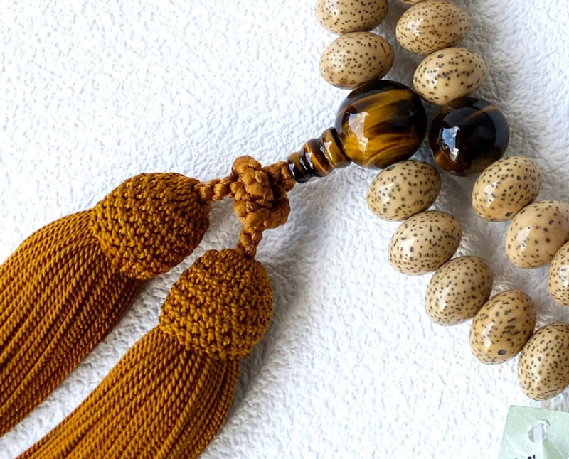 Big Kyoto Juzu Japanese Buddhist Mala Zen Rinzai Oval Seigetsu Linden ...