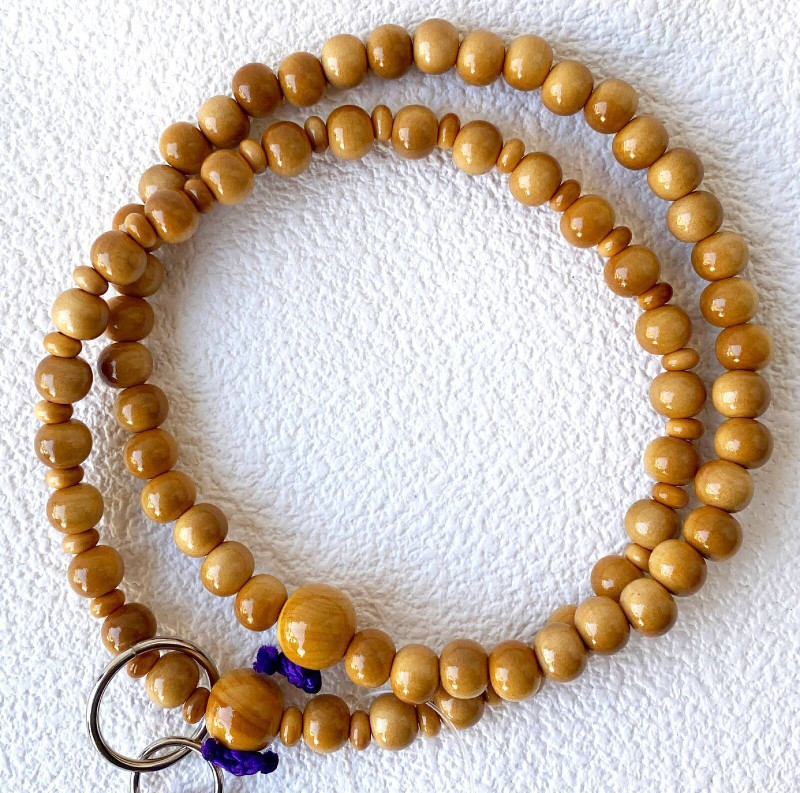 Kyoto Juzu Japanese Buddhist Mala Bracelet Jodo-shu Tsuge Boxwood Handcraft