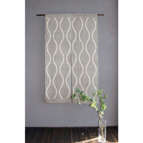 Linen Noren Japanese Door curtain Handcraft Tatewaku pattern 150x84cm Shoen