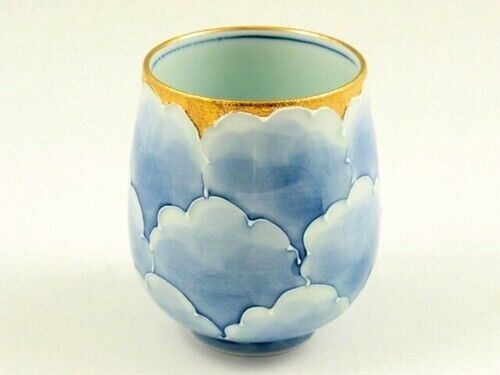 Arita yaki ware Rice bowl Tea cup Yunomi Chawan set Gold Platinum Botan ...