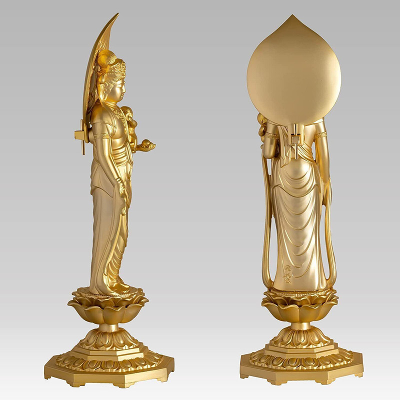 Avalokiteshvara Jibo Kannon Bosatsu Buddhist Takaoka craft Gilt 26cm