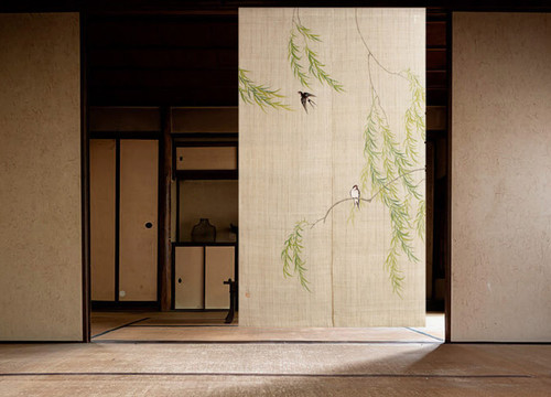 Kyoto Noren Japanese Hanging Door Curtain Linen hand draw South wind ...