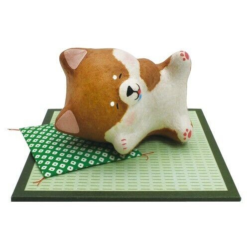 Kyoto Shiba inu Dog Chigiri washi Japanese paper mache doll dream of eating