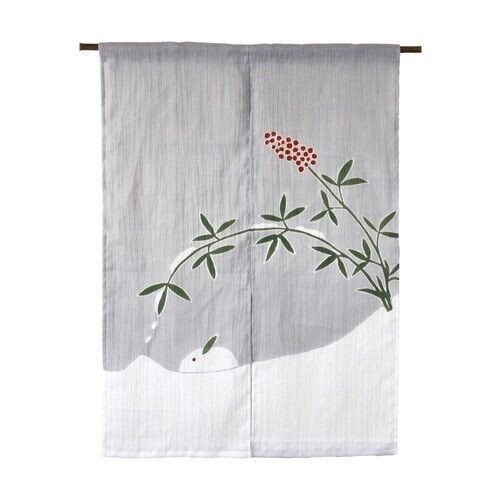 Niigata Noren Japanese Cotton Linen door curtain Chijimi Snow rabbit ...