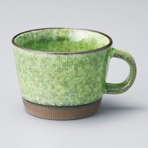 Mino ware Japanese pottery Mug Coffee Tea cup Green glaze Mini mug Japan