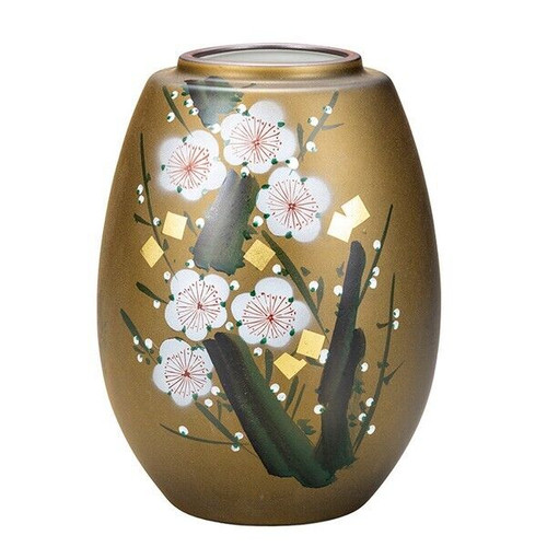 Kutani yaki ware Ceramic Japanese Flower pot Vase Kinpaku gold foil ...