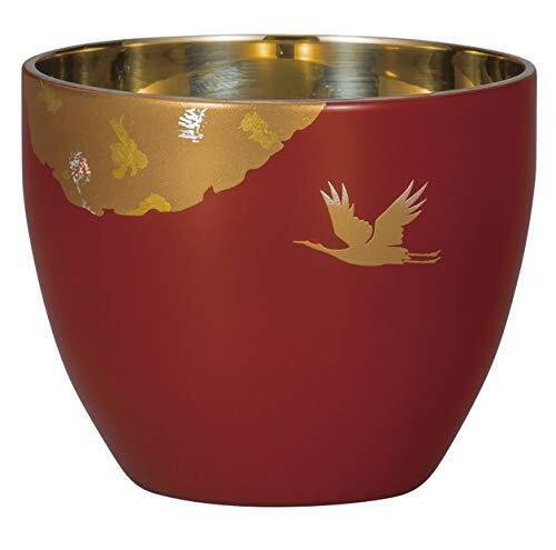 Shi-moa Yamanaka lacquerware Tsubame Sanjo Japanese Sake cup Guinomi Crane Red