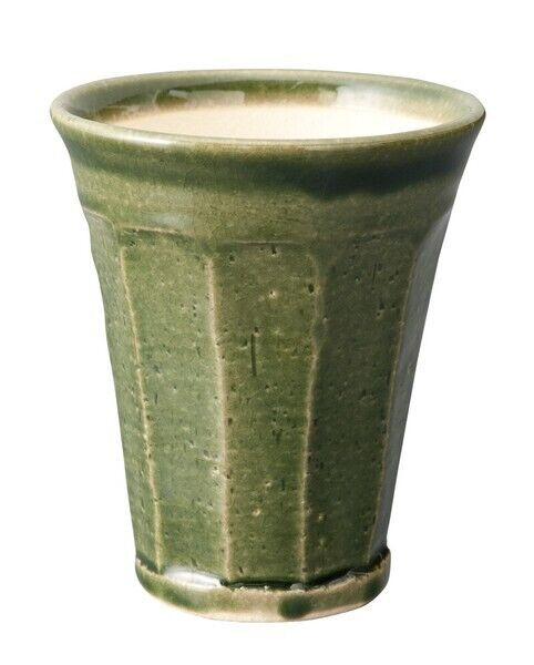 Shigaraki ware Japanese pottery Beer glass Delicious foam cup Green